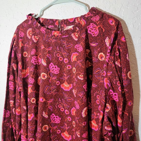 Universal Thread | Tops | Universal Thread Burgundy Floral Top Plus 3x ...